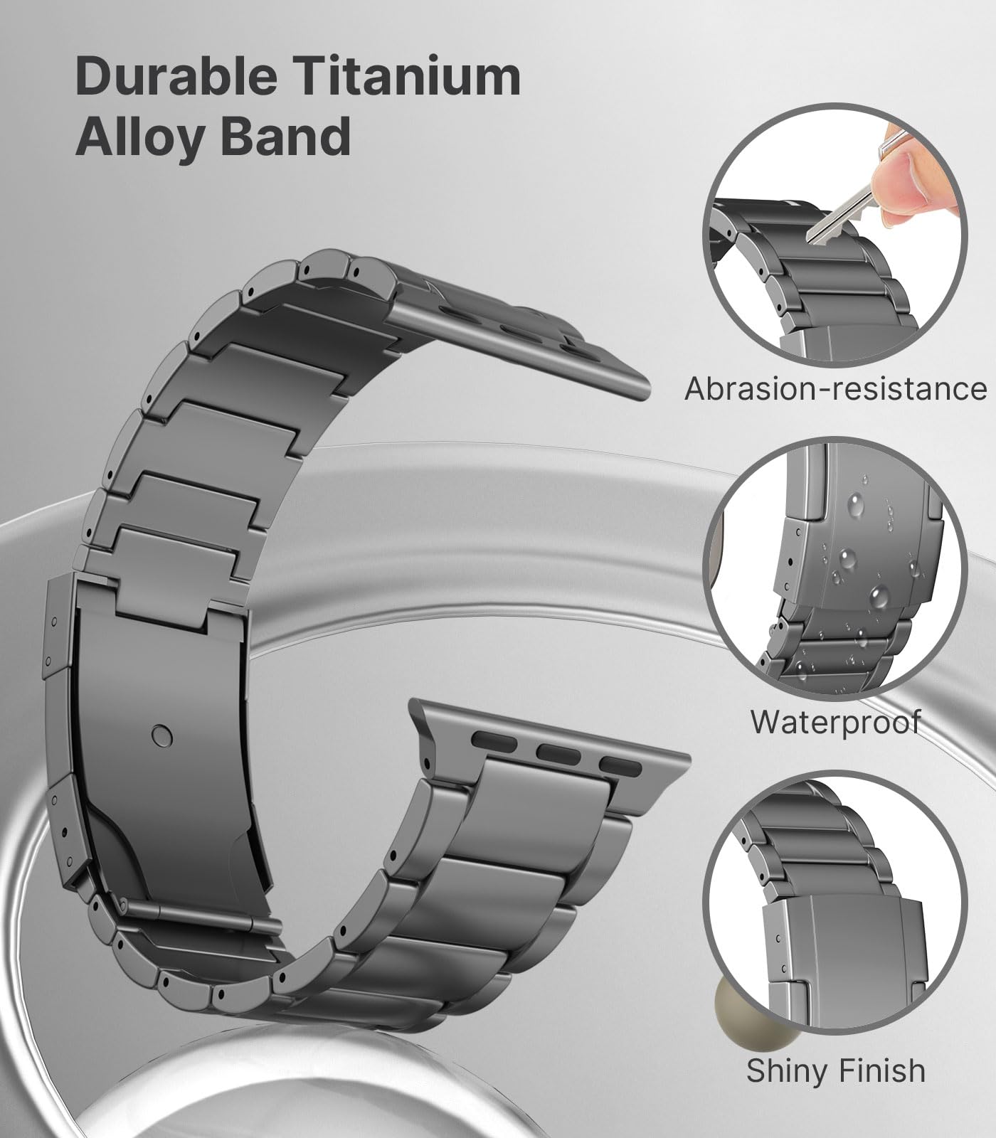 MoKo Titanium Band Compatible with Apple Watch Ultra 3/2/1 49mm,S11/S1 ...