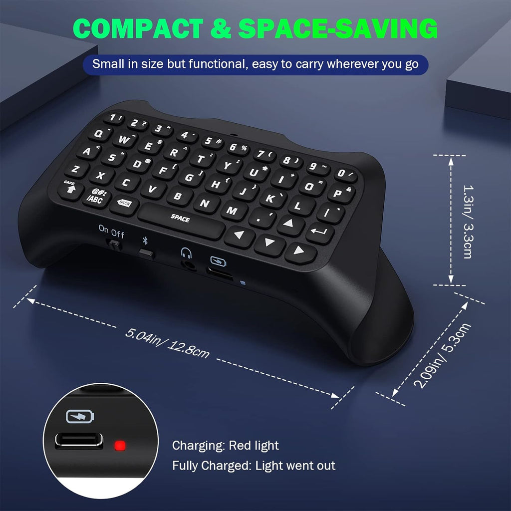 MoKo Keyboard for PS5 Controller with Green Backlight, Bluetooth Wirel ...