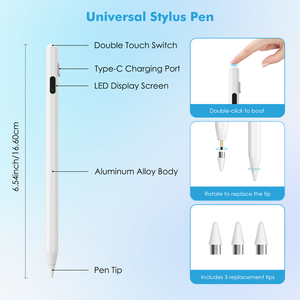 MoKo Stylus Pen for Touch Screen, Active Universal Stylus Pen Compatib ...
