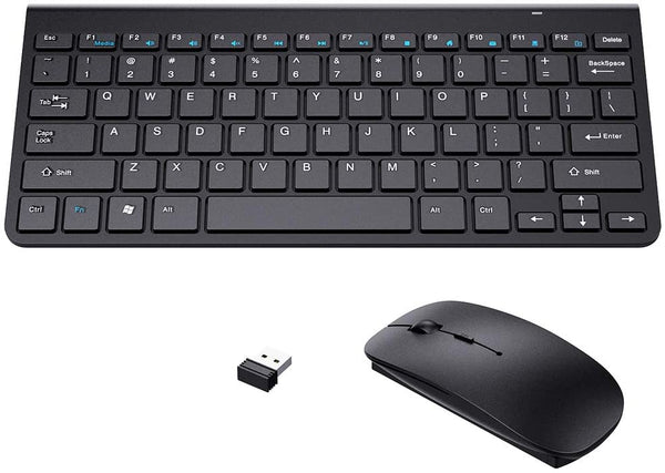 MoKo Wireless Keyboard and Mouse Combo, 2.4G Ultra-Thin Mini Keyboard ...