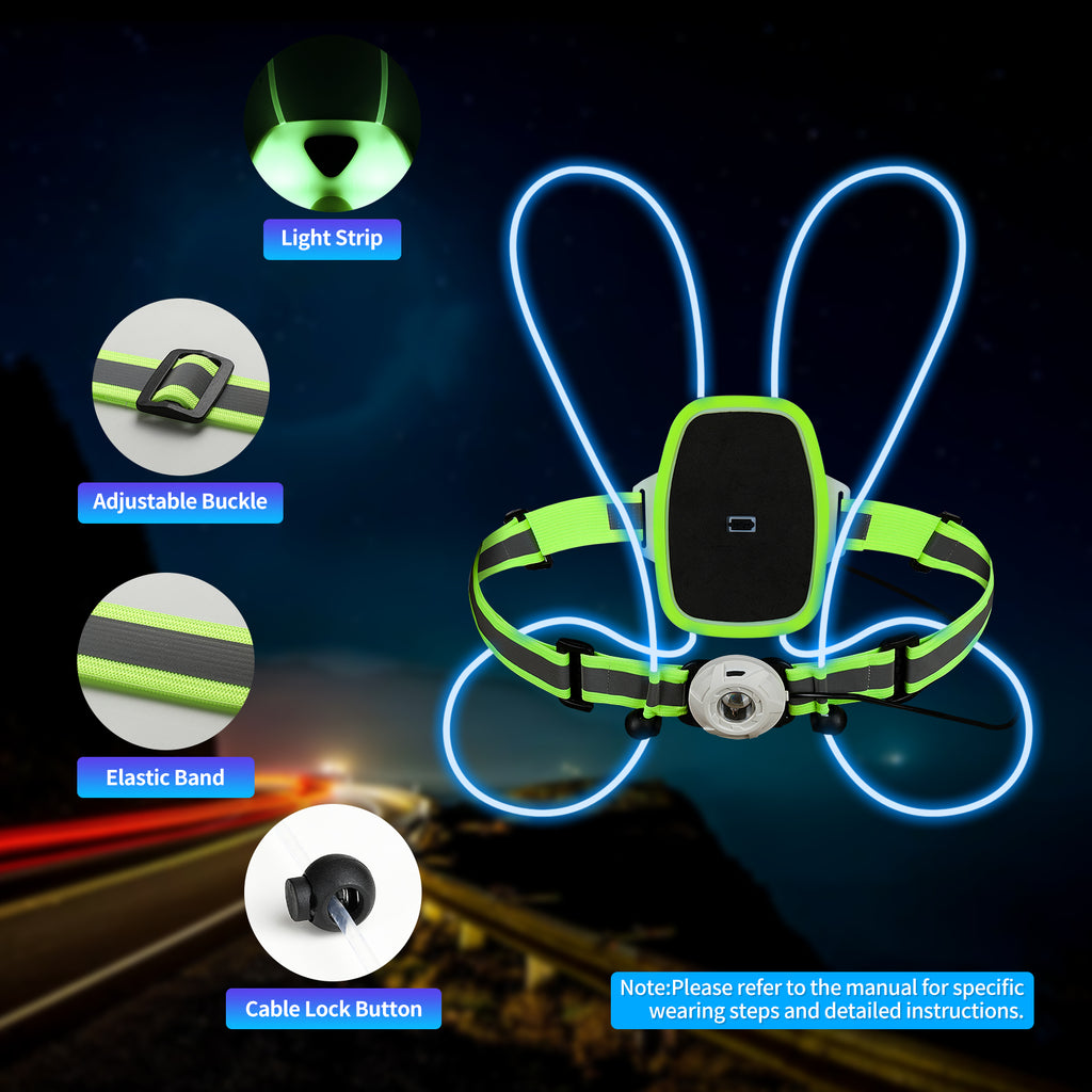 MoKo LED Reflective Running Vest High Visibility Warning Lights for Ru ...