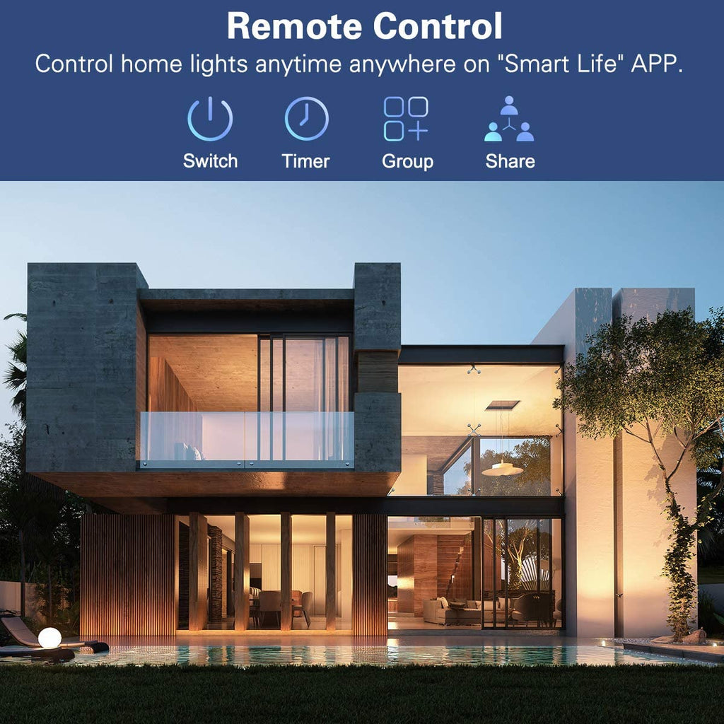 MoKo Smart Light Switch, 2 Pack, 3-Way Smart WiFi Light Switch with Re ...