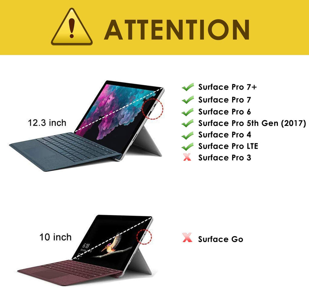 MoKo Case Fit Microsoft Surface Pro 7 Plus/Pro7/Pro 6/Pro 5/Pro 2017/P ...